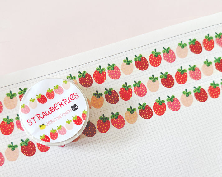 Washi Tape Roll with Strawberry Design – Jessthechen